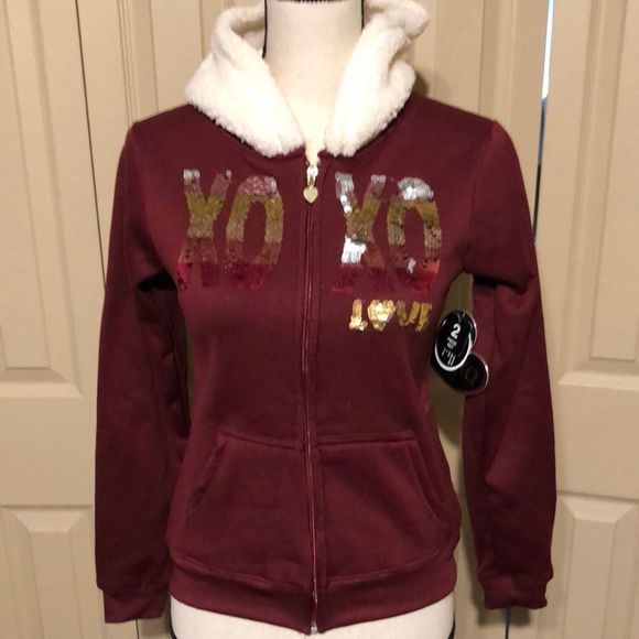 XOXO | Jackets & Coats | Xoxo Nwt Girlsglitterfleece Jacket Size L 416 ...